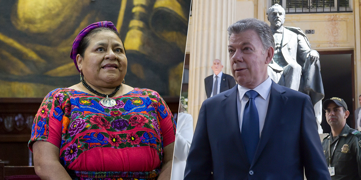 Santos y Menchú llegan a México para la Cumbre de Premios Nobel de Paz ...