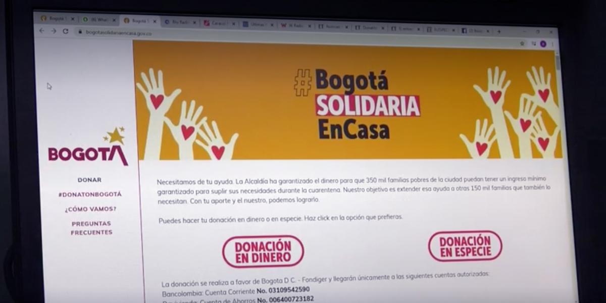 Boletín #2: Inició la Donatón ‘Bogotá Solidaria en Casa’ - Canal 1