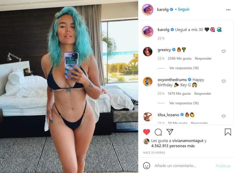 Karol G celebró sus 30 años con foto en diminuto bikini - Canal 1