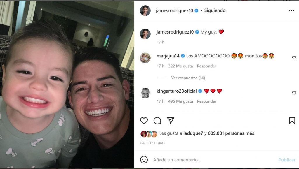 James Rodríguez presume el gran parecido que tiene con su hijo - Canal 1