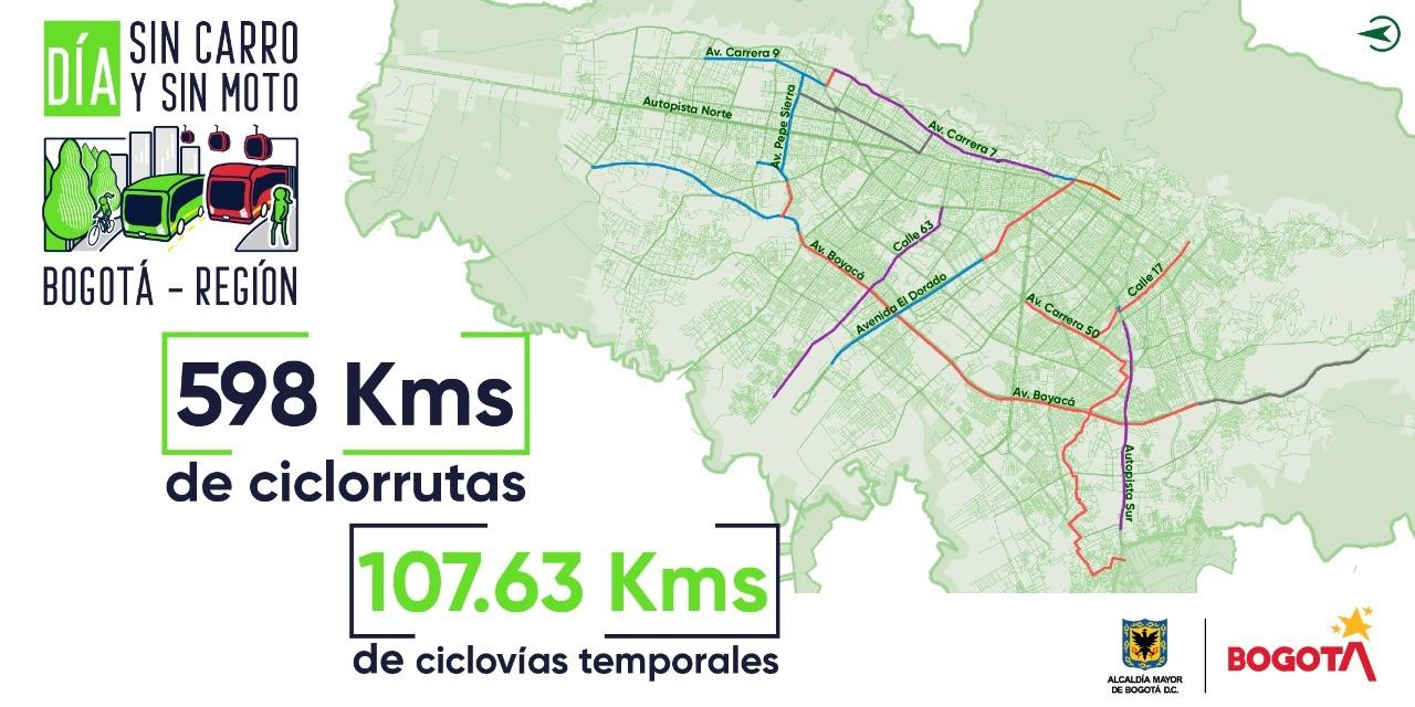 Conozca el mapa de las ciclovías y ciclorrutas para el Día sin carro y ...