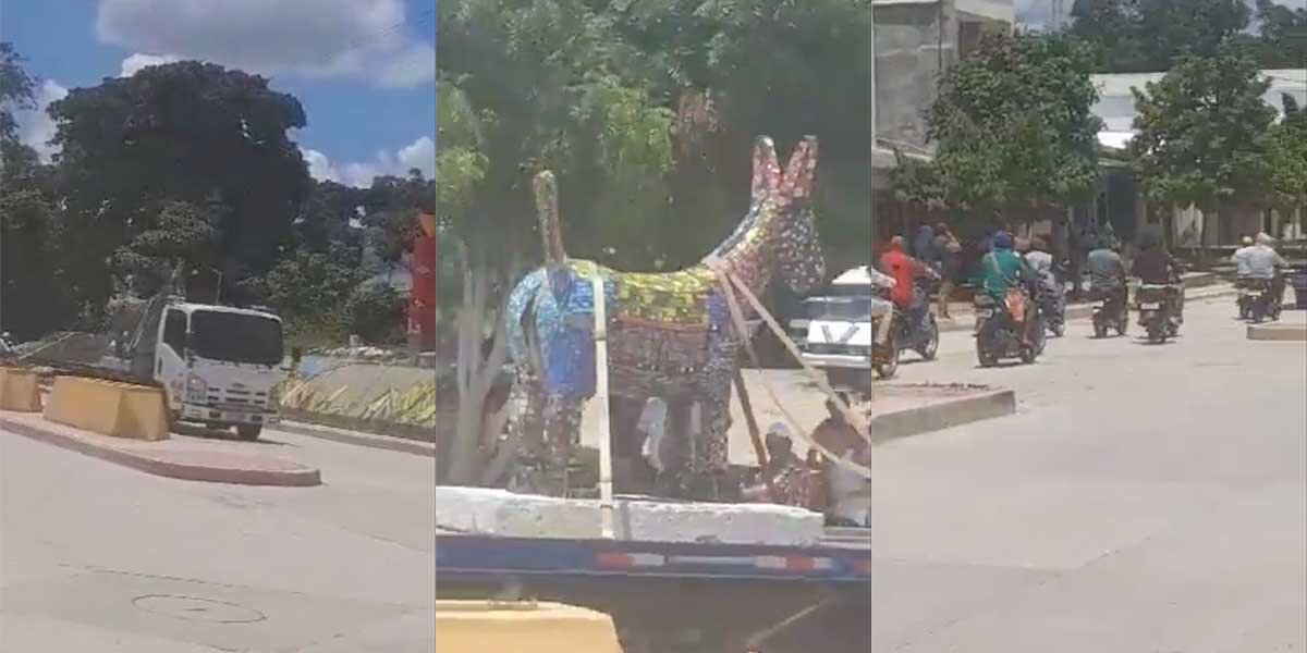 A la polémica escultura de la burra "mi primer amor", la recibieron con ...