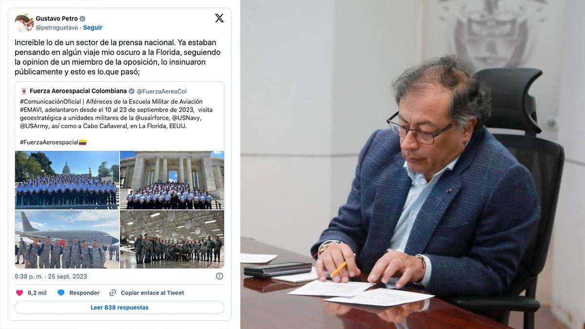 Petro contesta y explica qué estaba haciendo el avión de la FAC en ...