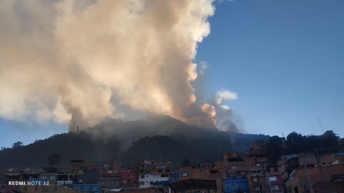 Incendio en los cerros orientales de Bogotá: imágenes del público - Canal 1