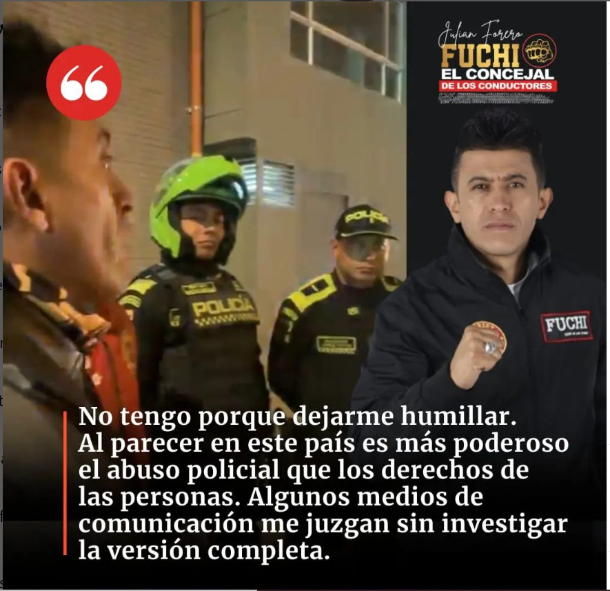 “no Sabe A Quién Paró” Concejal Julián Forero “fuchi” Protagoniza Discusión Con Policías Canal 1